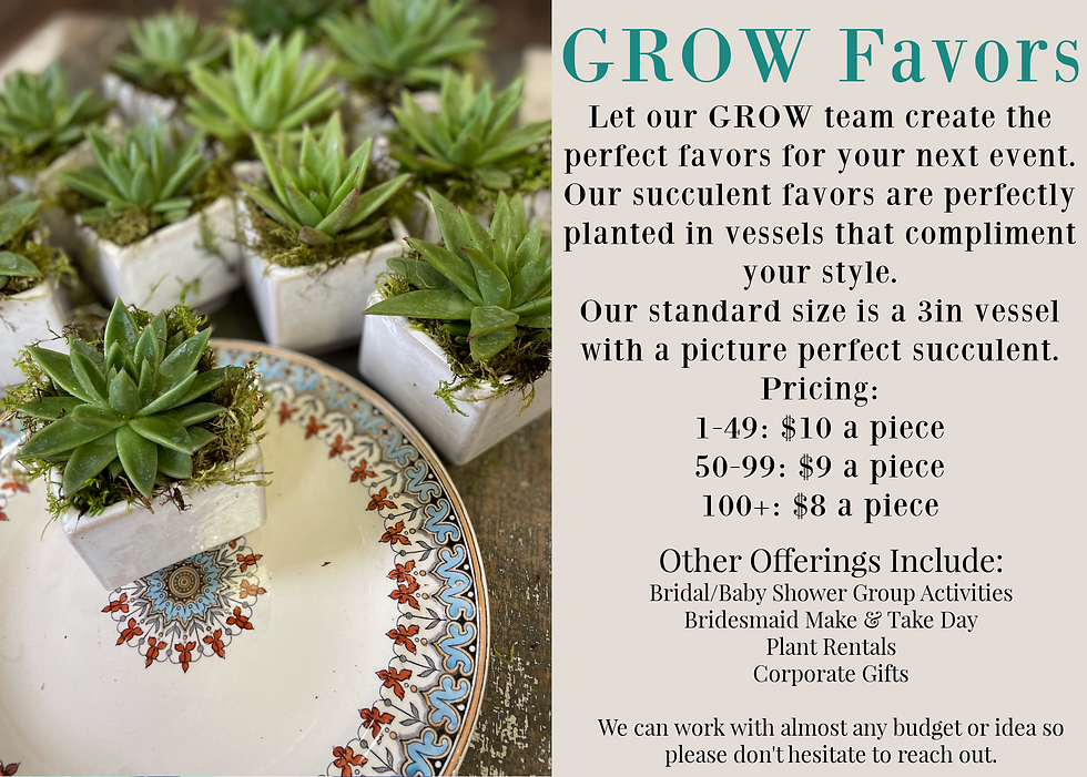 GROW Favors & Offerings| Grow Geneva